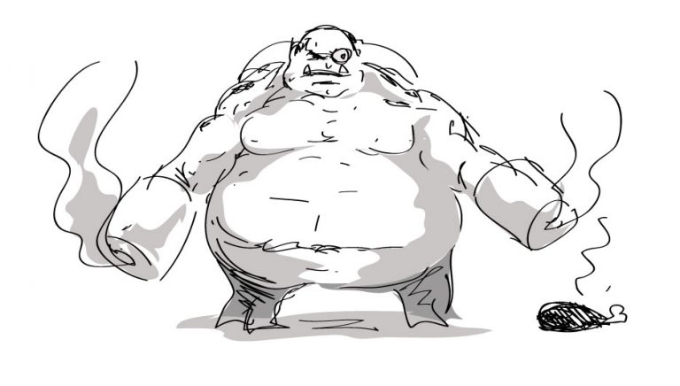 Original Doom Mancubus Miniature - Game To Pewter Model 1990's - Dragon ...