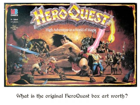 What is the original heroquest box art value | price to commission or buy